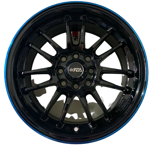 Size15/4/100 Black Silver Rims with Blue lip For Filder, Axio, Probox ...